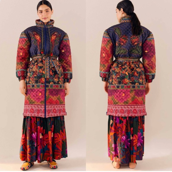 FARM Rio | Jackets & Coats | Farm Rio Mixed Patchwork Midi Reversible ...